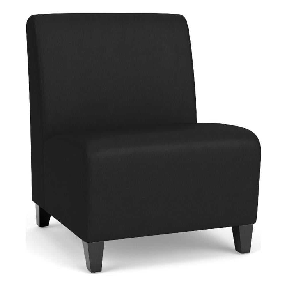 Siena Lounge Reception Armless Oversize Guest Chair / Black Steel Legs ...