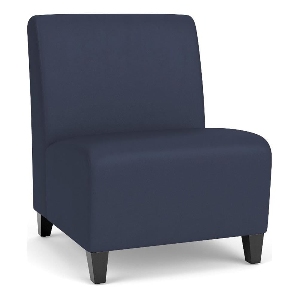 Siena Lounge Reception Armless Oversize Guest Chair / Black Steel Legs ...