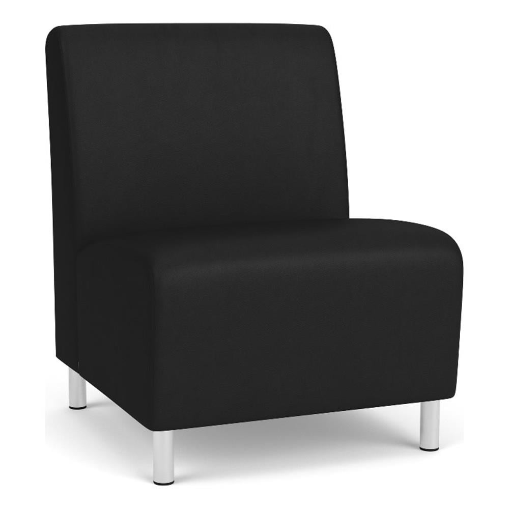 Siena Lounge Reception Armless Oversize Guest Chair / Brushed Steel ...