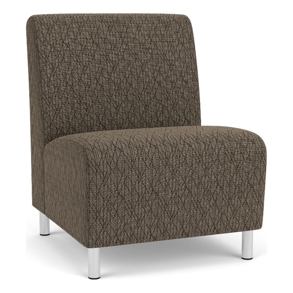 Siena Lounge Reception Armless Oversize Guest Chair / Brushed Steel ...