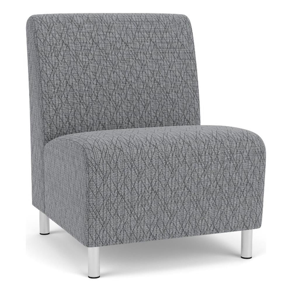 Siena Lounge Reception Armless Oversize Guest Chair / Brushed Steel ...