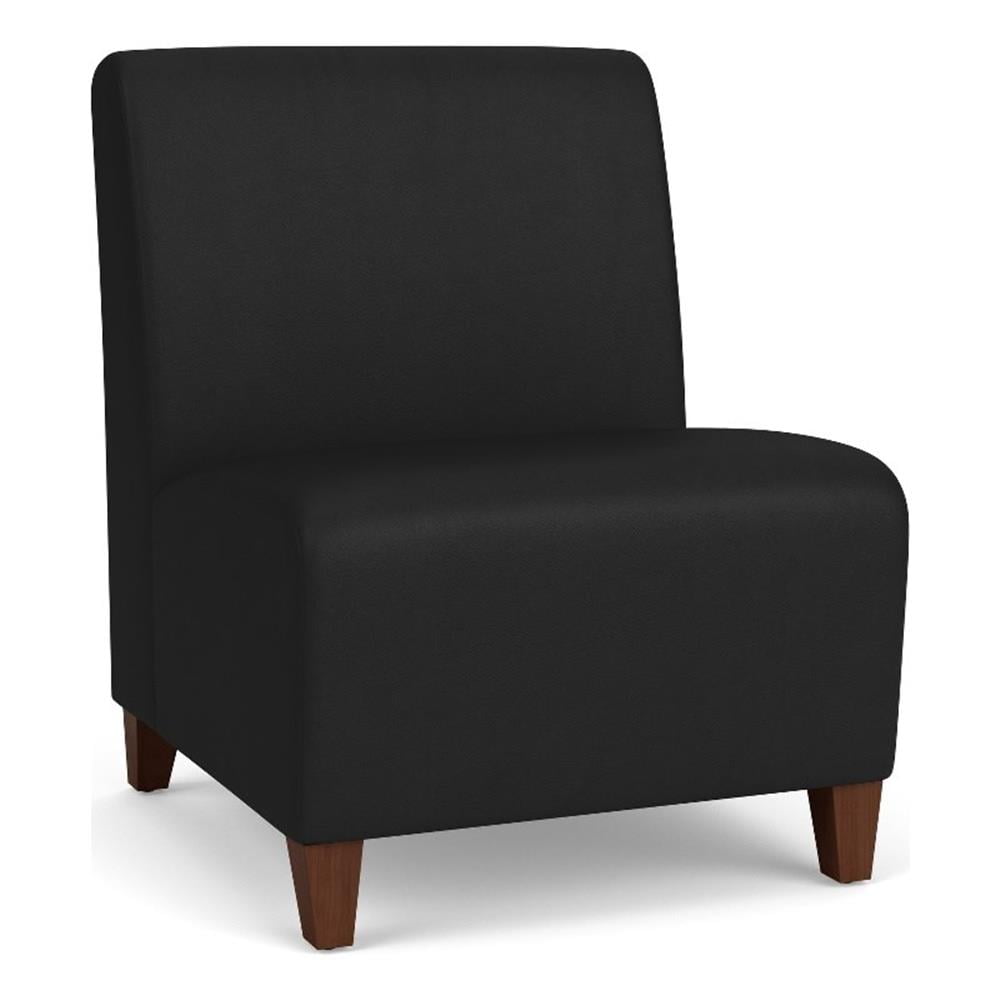 Siena Lounge Reception Armless Oversize Guest Chair / Walnut Wood Legs ...