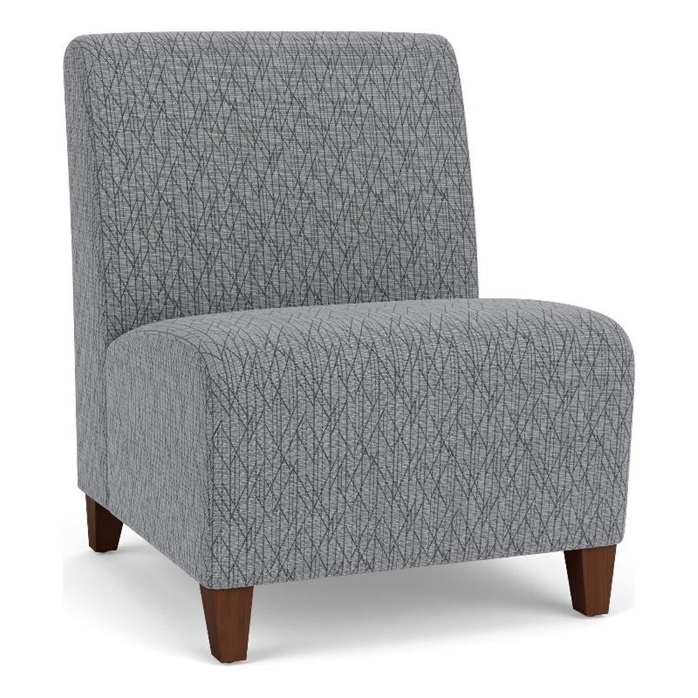 Siena Lounge Reception Armless Oversize Guest Chair / Walnut Wood Legs ...