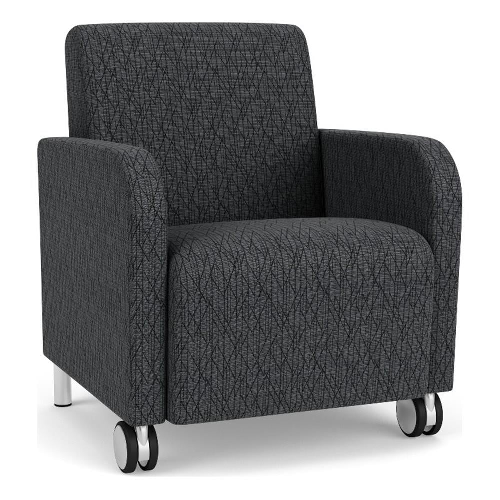 Siena Lounge Reception Guest Chair / Casters / Brushed Steel Legs ...