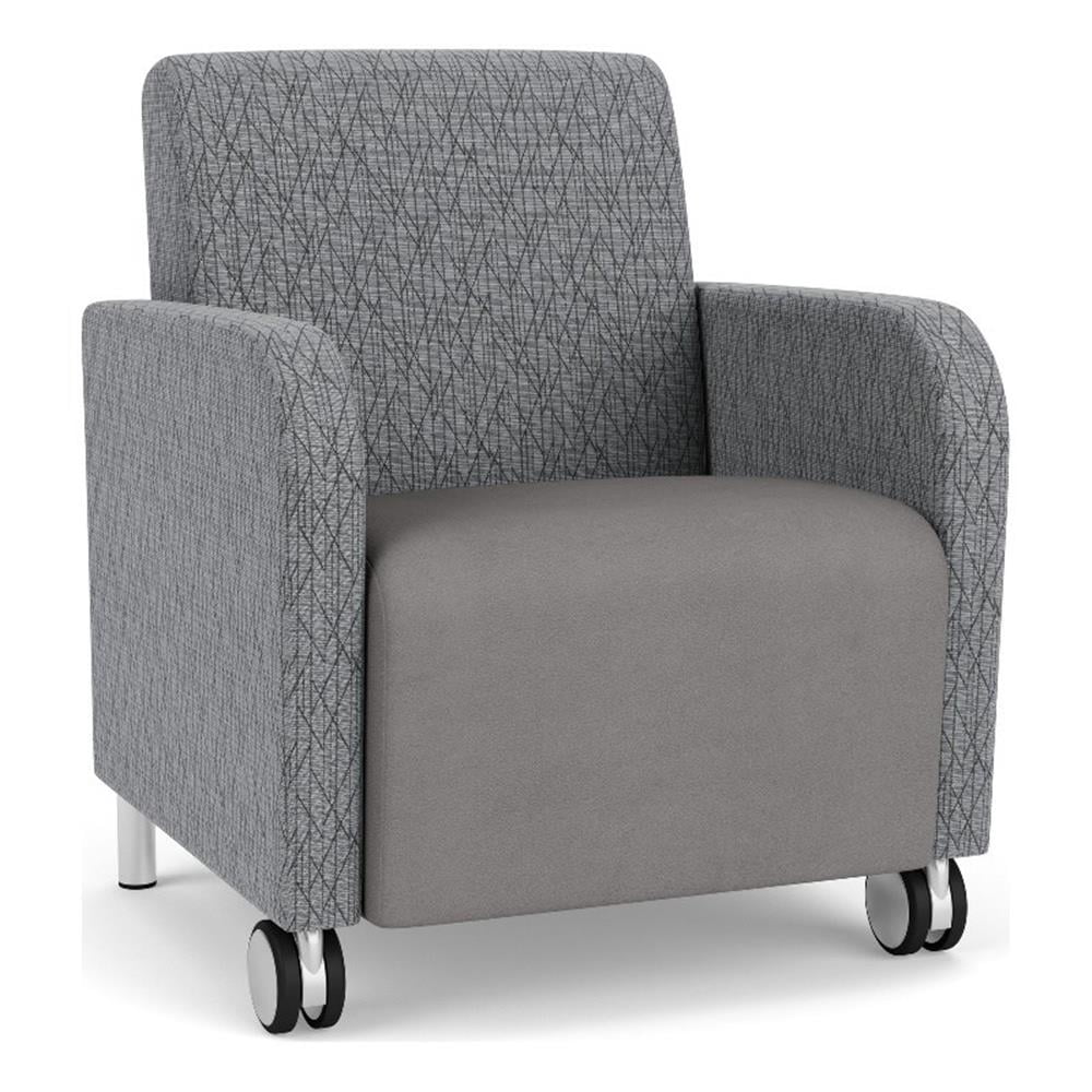 Siena Lounge Reception Guest Chair / Casters / Brushed Steel Legs ...