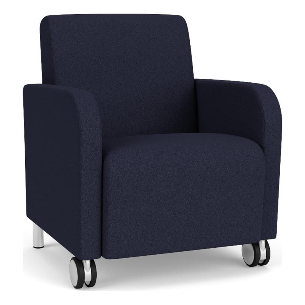 Siena Lounge Reception Guest Chair / Casters / Brushed Steel Legs ...
