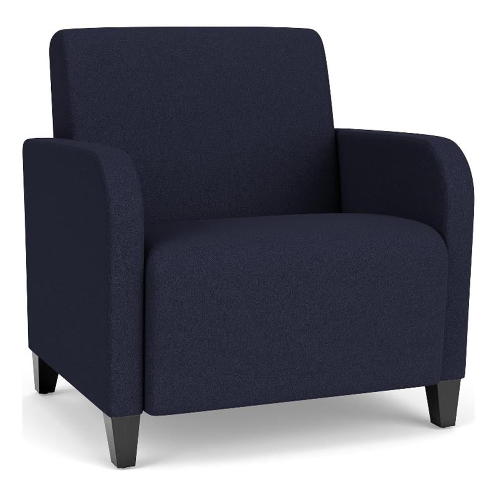 Siena Lounge Reception Oversize Guest Chair / Black Steel Legs / Navy ...