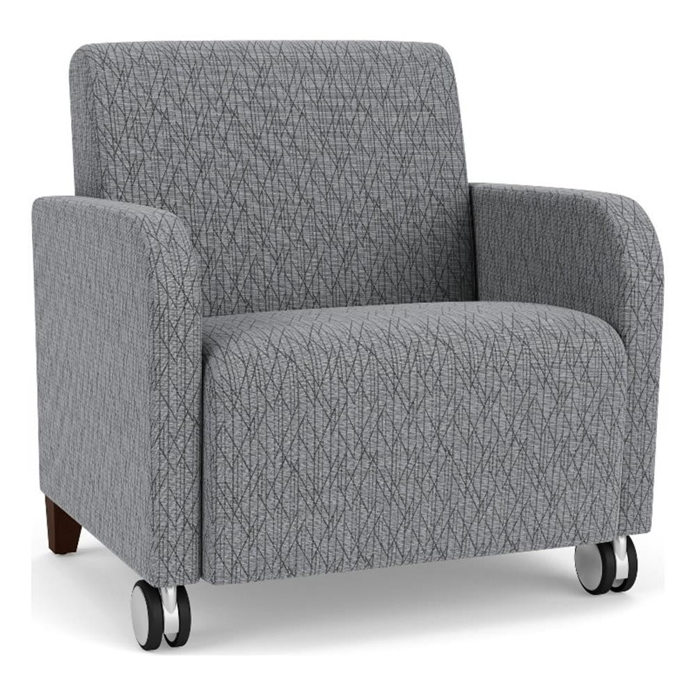 Siena Lounge Reception Oversize Guest Chair / Casters / Walnut Wood ...