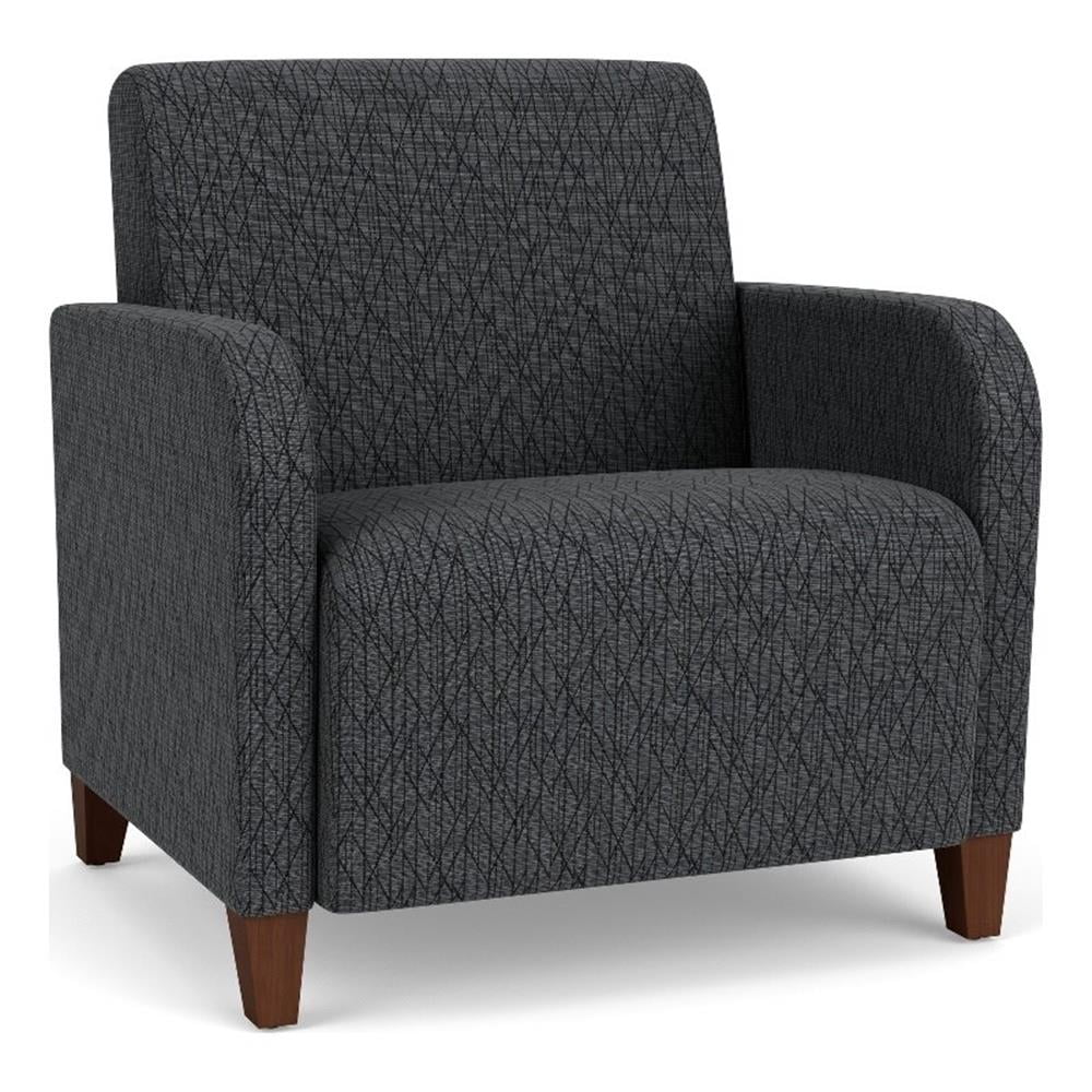 Siena Lounge Reception Oversize Guest Chair / Walnut Wood Legs / Dark ...