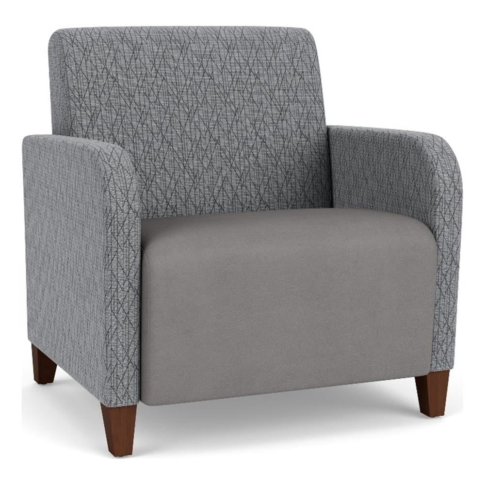 Siena Lounge Reception Oversize Guest Chair / Walnut Wood Legs / Gray ...
