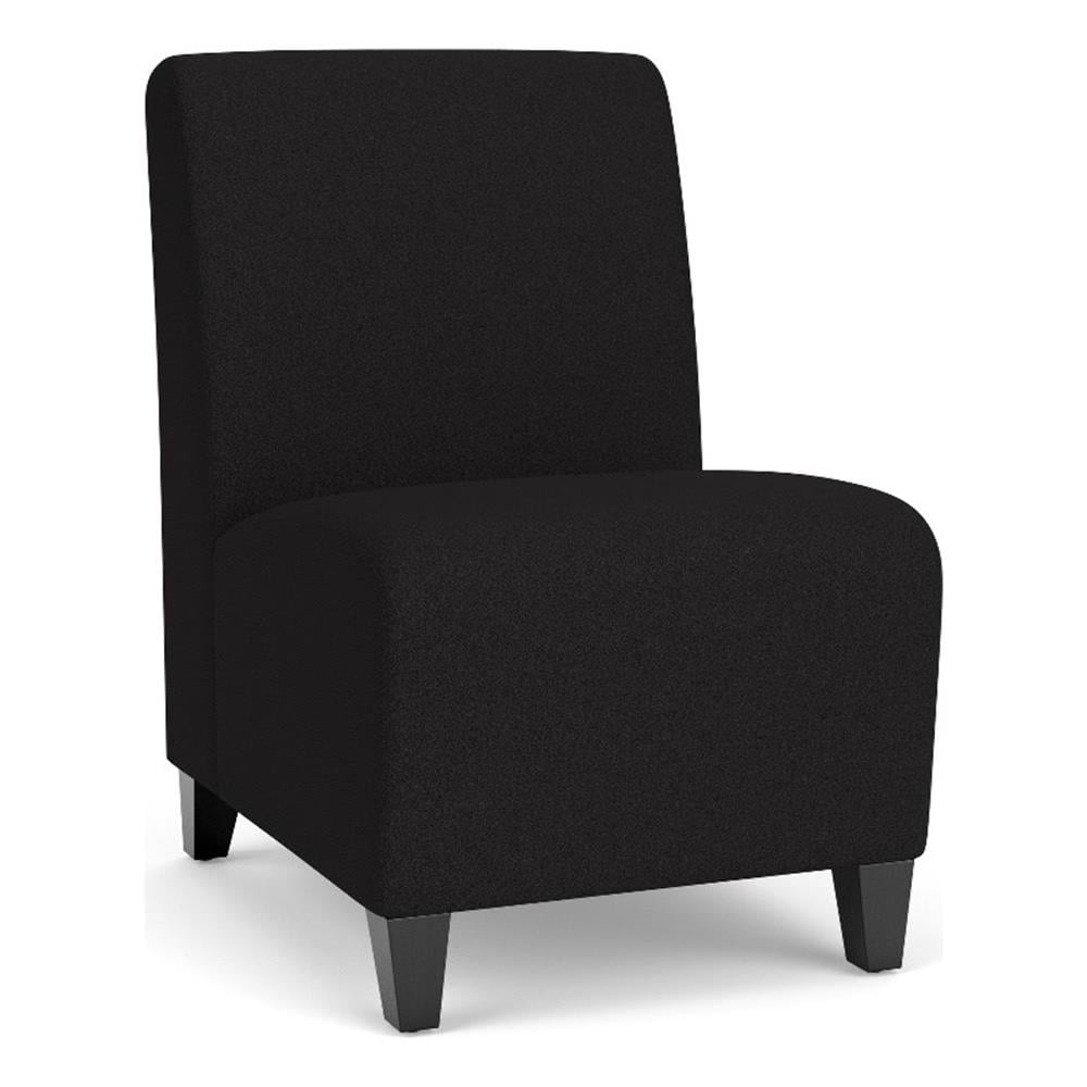 Siena Lounge Reception Waiting Armless Guest Chair / Black Steel Legs ...