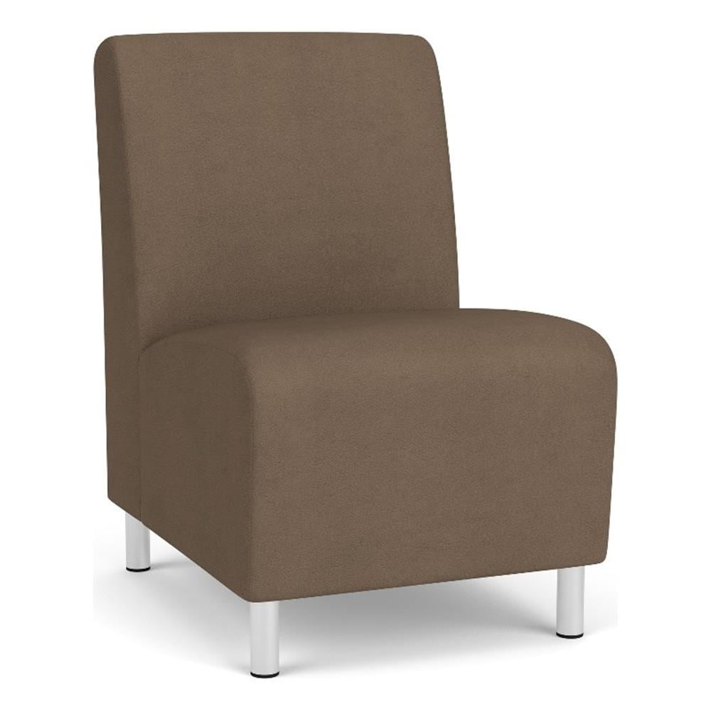 Siena Lounge Reception Waiting Armless Guest Chair / Brushed Steel Legs ...
