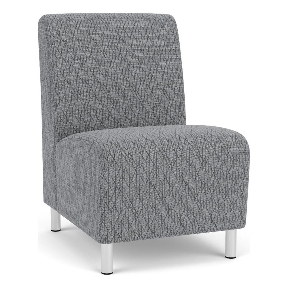 Siena Lounge Reception Waiting Armless Guest Chair / Brushed Steel Legs ...