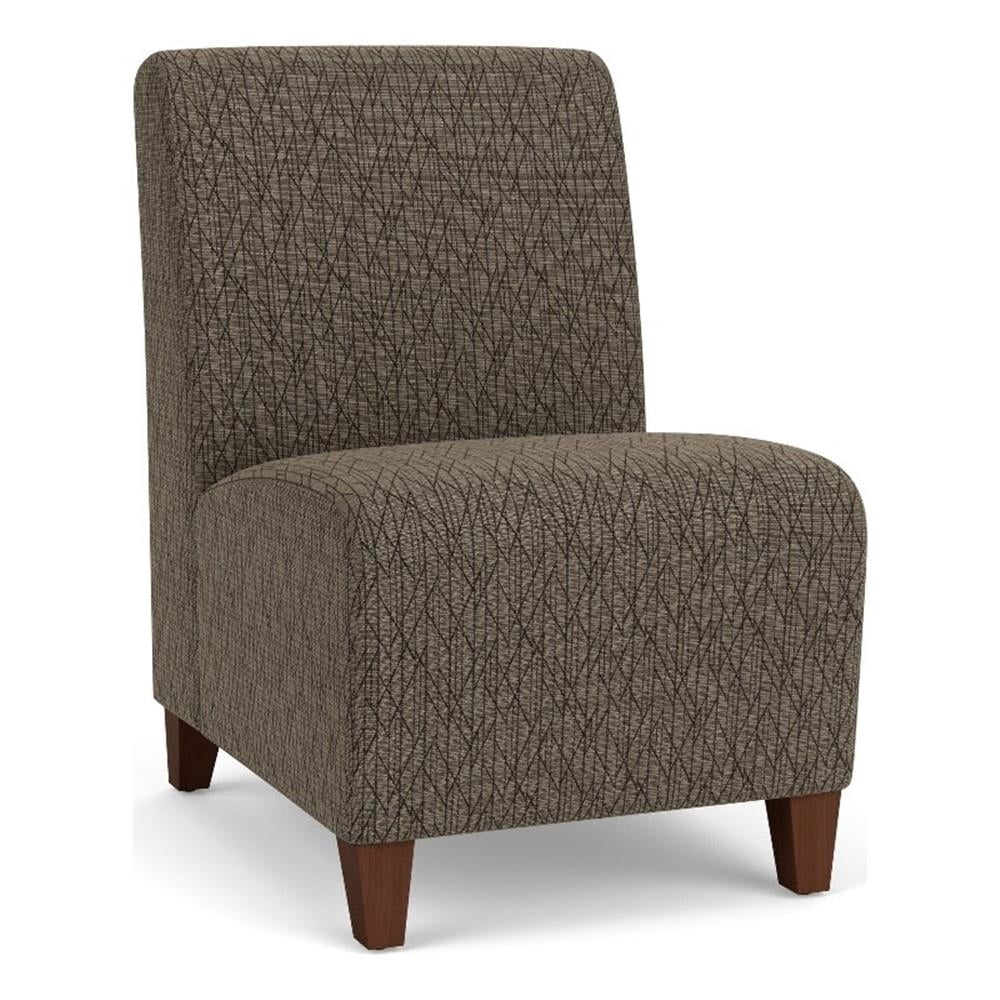 Siena Lounge Reception Waiting Armless Guest Chair / Walnut Wood Legs ...