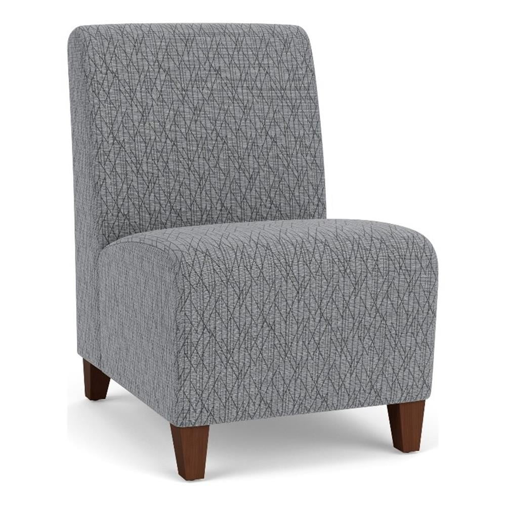 Siena Lounge Reception Waiting Armless Guest Chair / Walnut Wood Legs ...