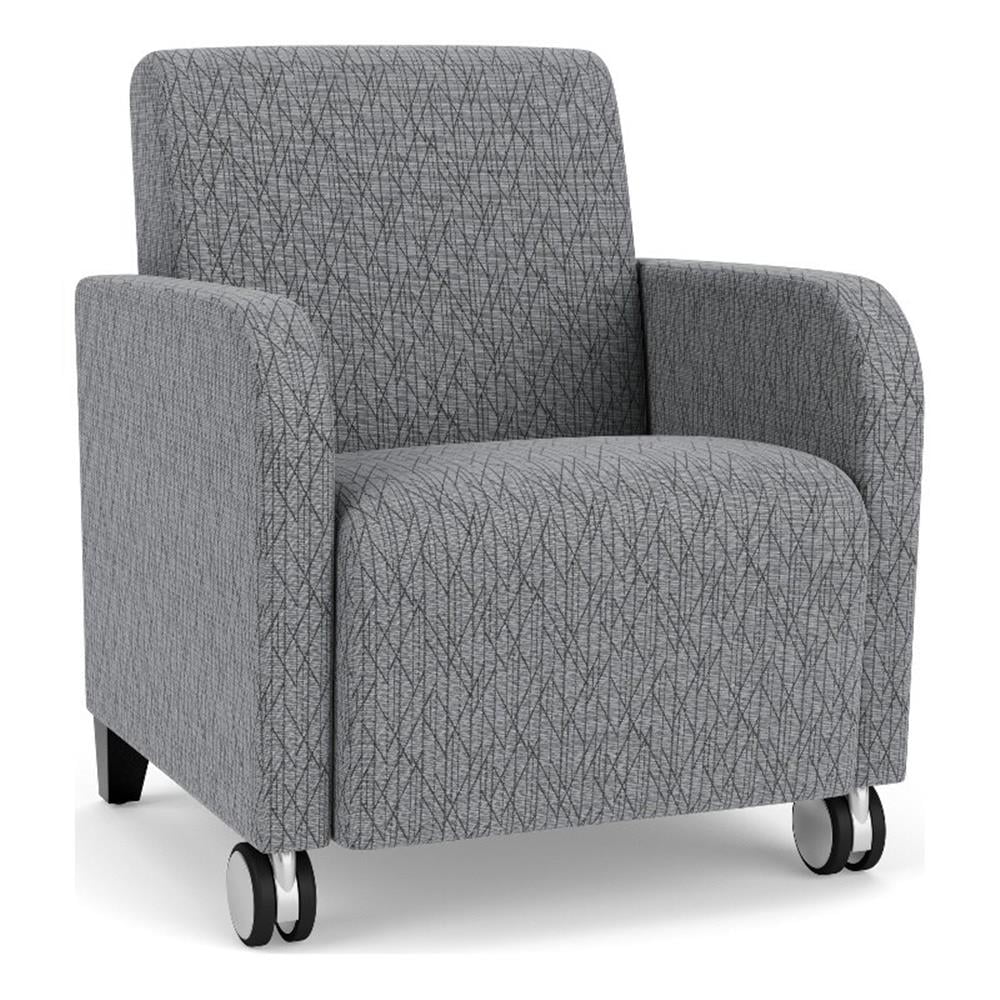 Siena Lounge Reception Waiting Guest Chair / Casters / Black Wood Legs ...