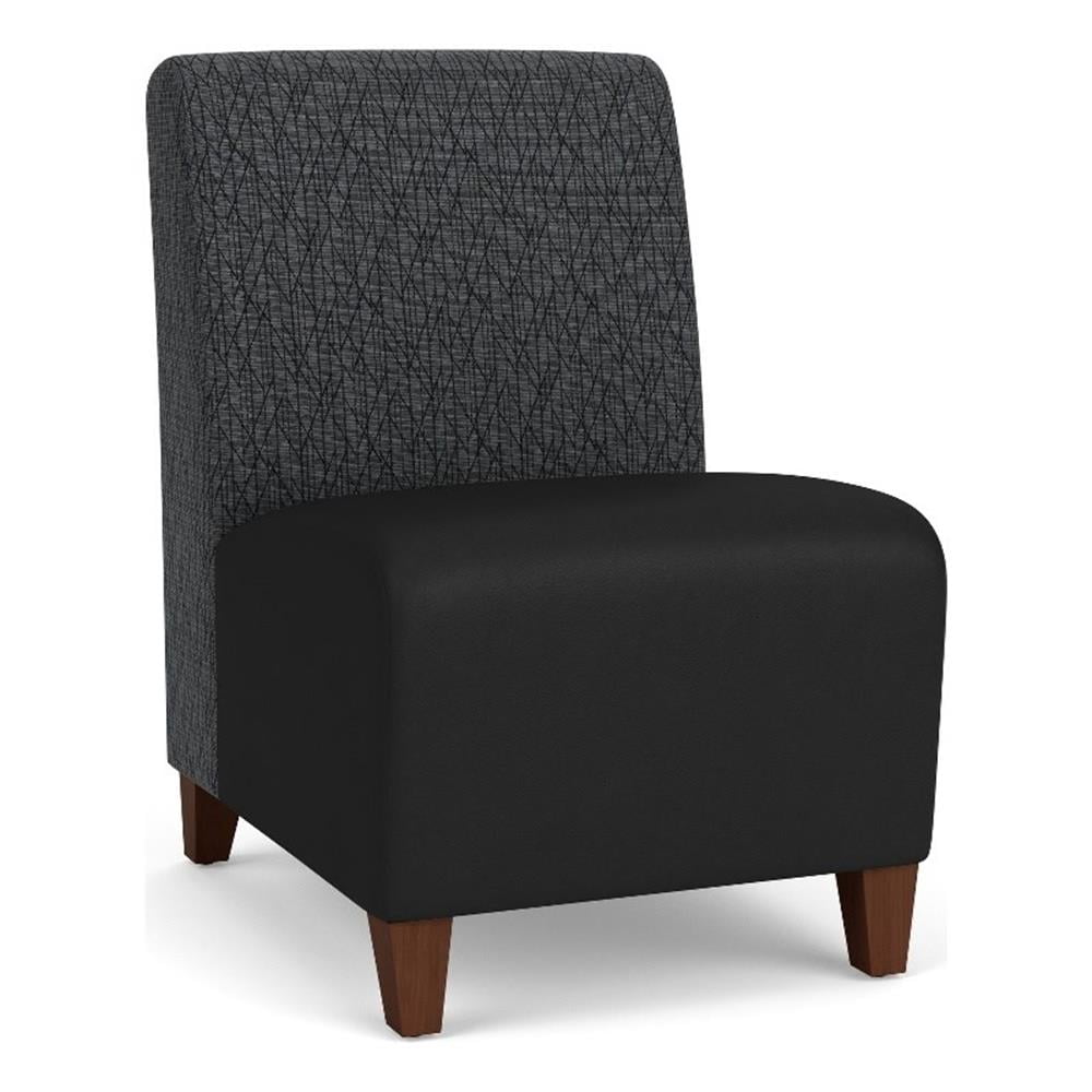 Siena Reception Armless Guest Chair / Walnut Wood Legs / Dark Gray ...