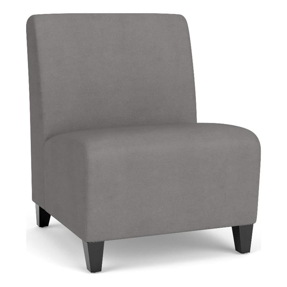 Siena Reception Armless Oversize Guest Chair / Black Steel Legs / Light ...