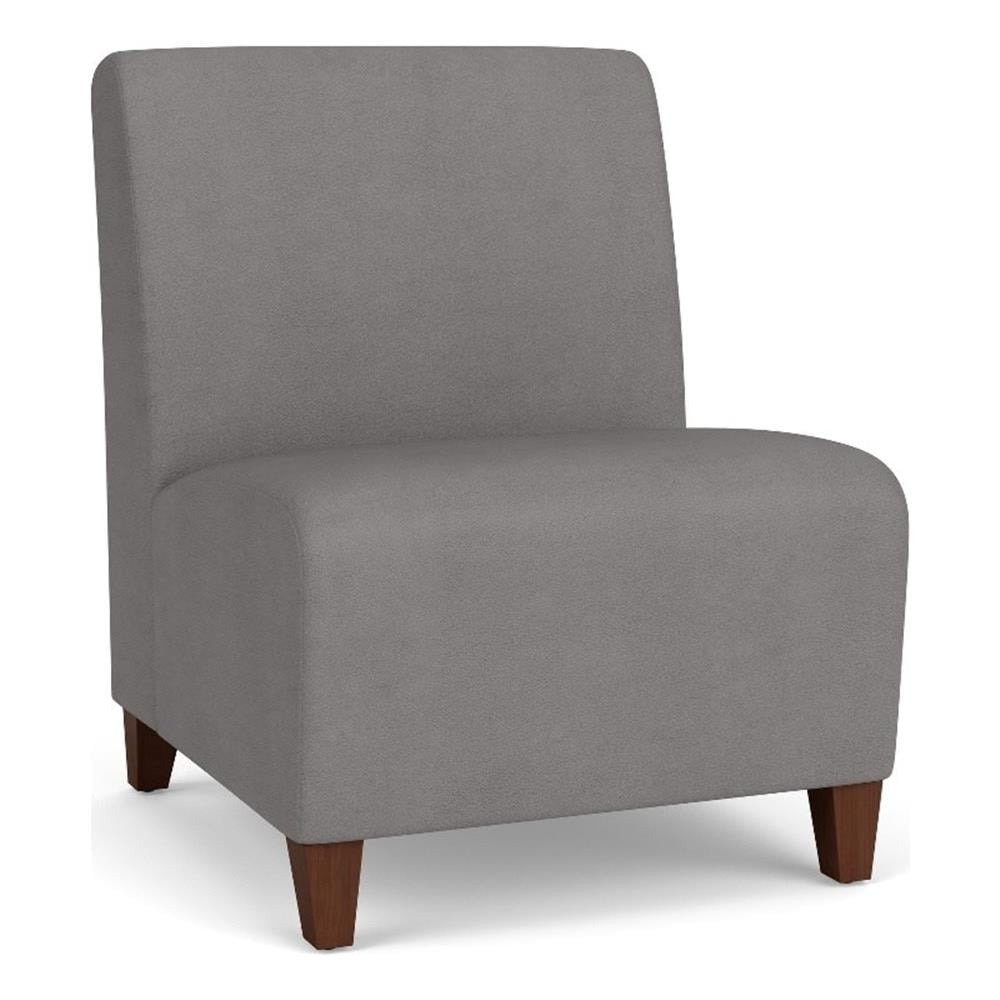 Siena Reception Armless Oversize Guest Chair / Walnut Wood Legs / Light ...