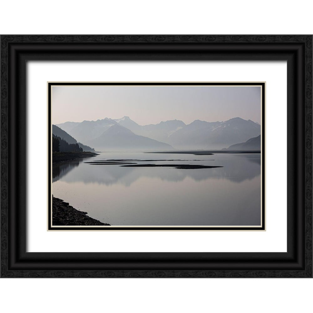 Sienda, Jolly 24x17 Black Ornate Wood Framed with Double Matting Museum ...