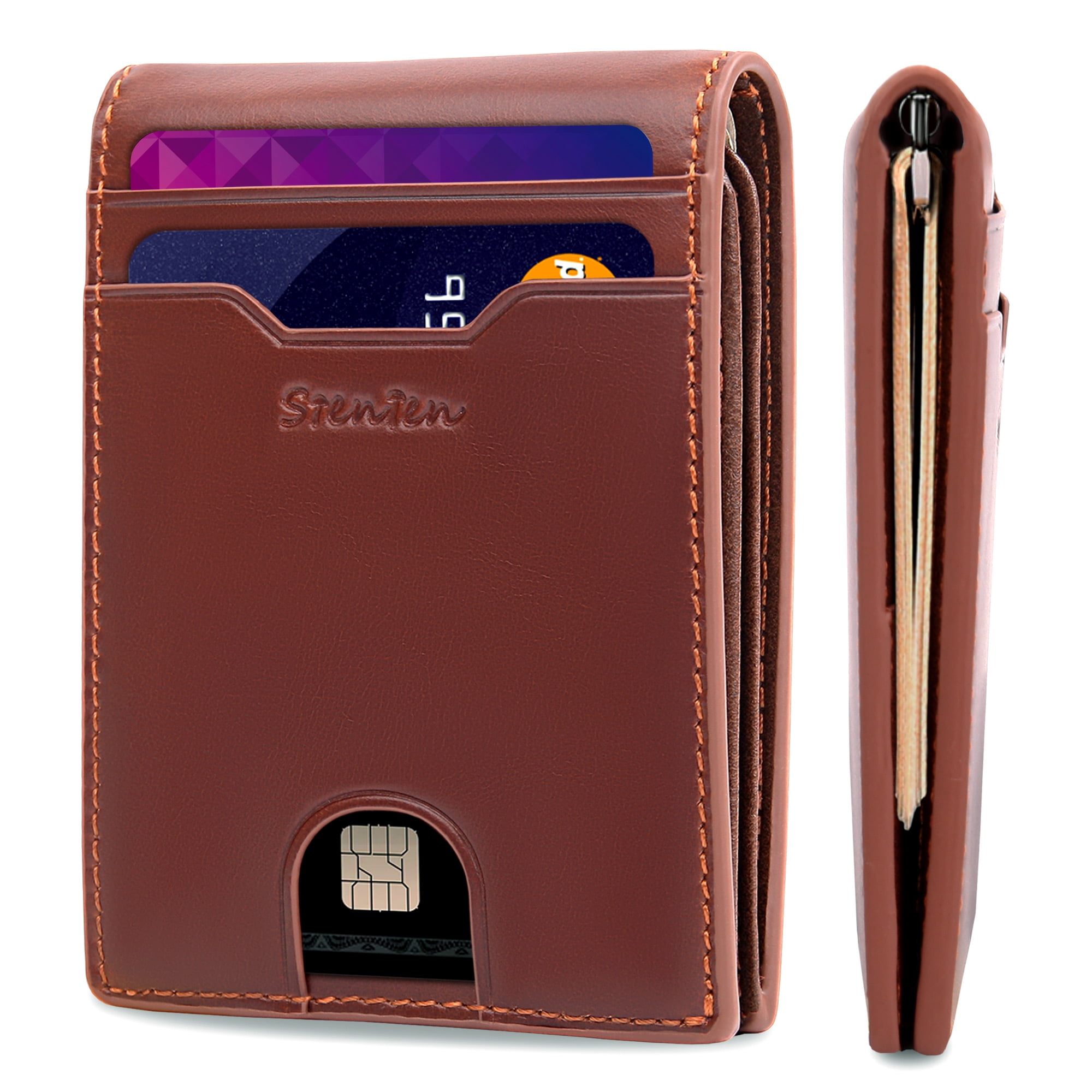 Sienien RFID Blocking Slim Wallet For Men Bifold Genuine Leather Thin ...