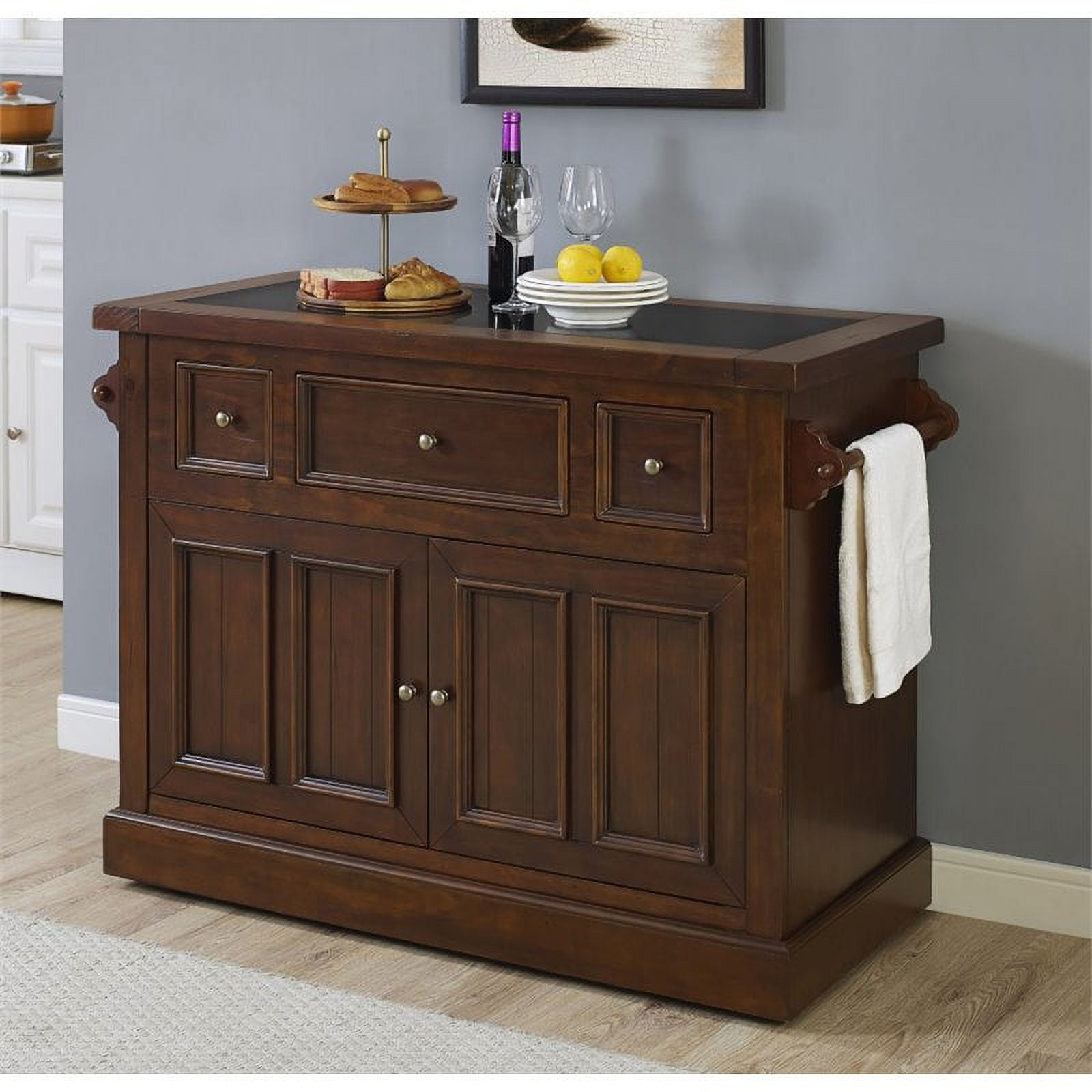 Sienna Large Kitchen Island in Moroccan Pine - Walmart.com