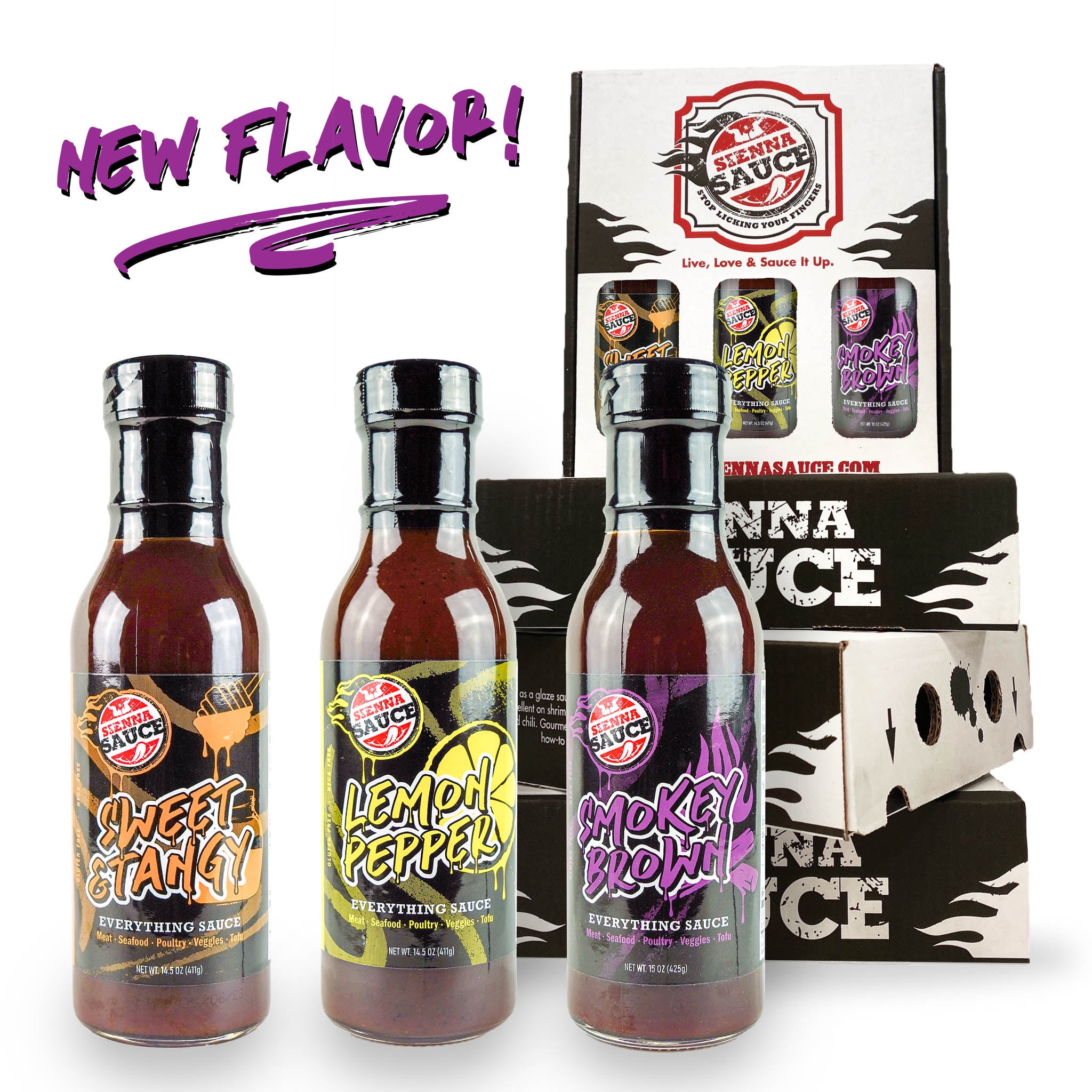 Sienna Sauce - 3 Pack of Smokey Brown, Lemon Pepper, Sweet & Tangy ...