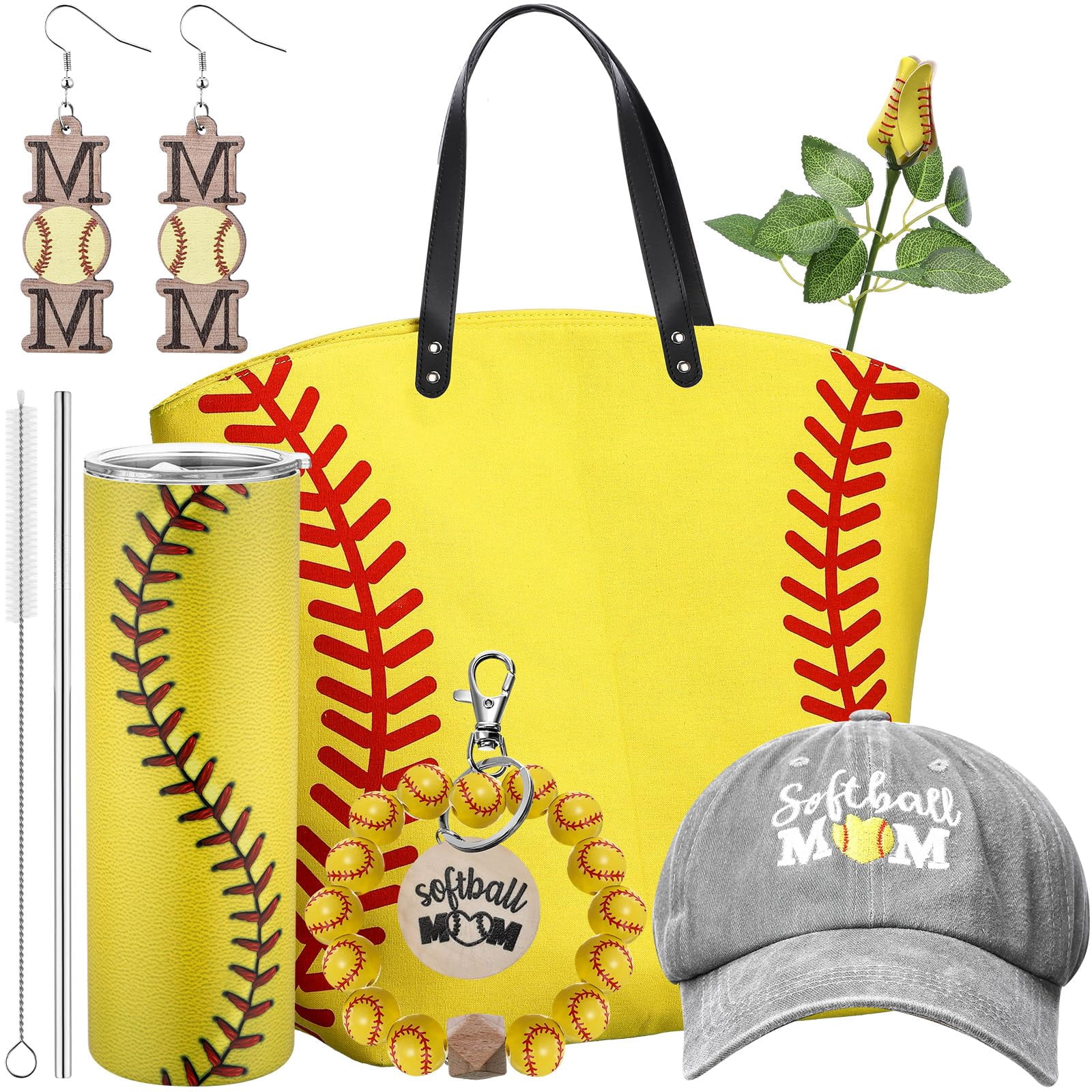 Sieral 6 Pcs Softball Mom Gifts Set Include Softball Tote Bags ...