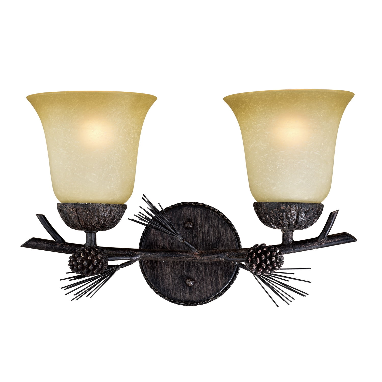 Sierra 2 Light Bronze Rustic Pinecone Bathroom Vanity Fixture - Walmart.com