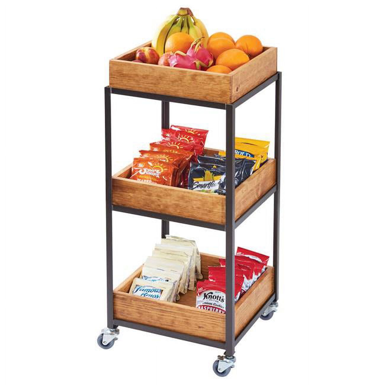 Sierra Bronze Metal & Reclaimed Wood 3-Tier Merchandiser Cart with ...