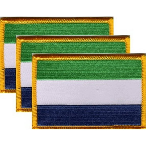 Sierra Leone Flag Patch, Embroidered Iron On or Sew On, Measures 3.50" x 2.25" - Walmart.com