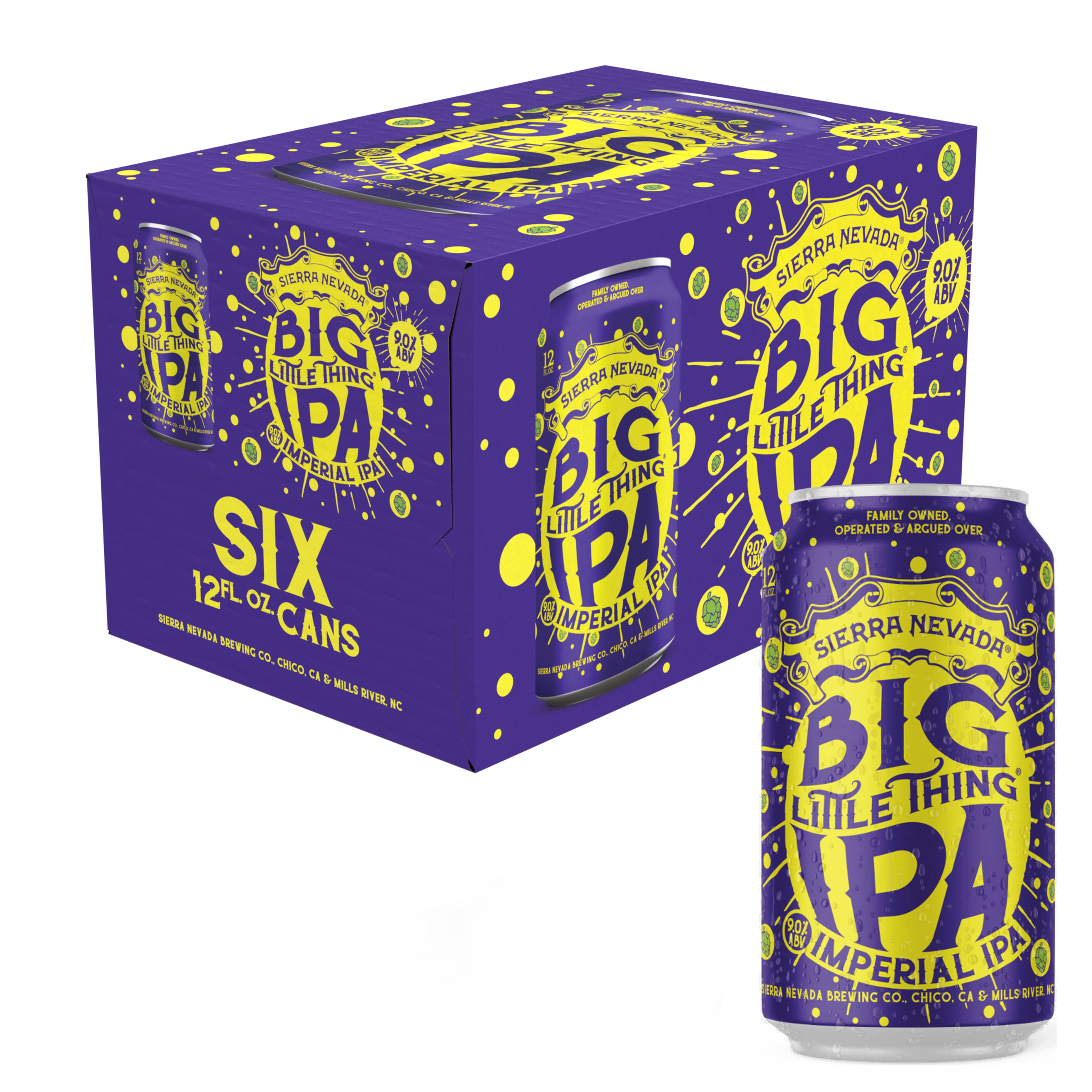 Sierra Nevada Big Little Thing Imperial IPA Craft Beer, 6 Pack, 12 fl oz Aluminum Cans, 9% ABV ...