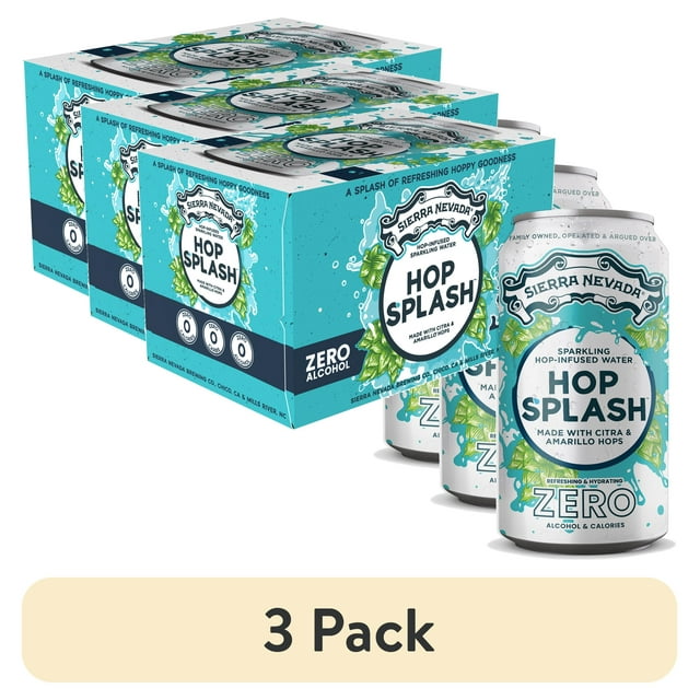 (3 pack) Sierra Nevada Hop Splash Zero-Calorie Sparkling Water, 6 Pack ...