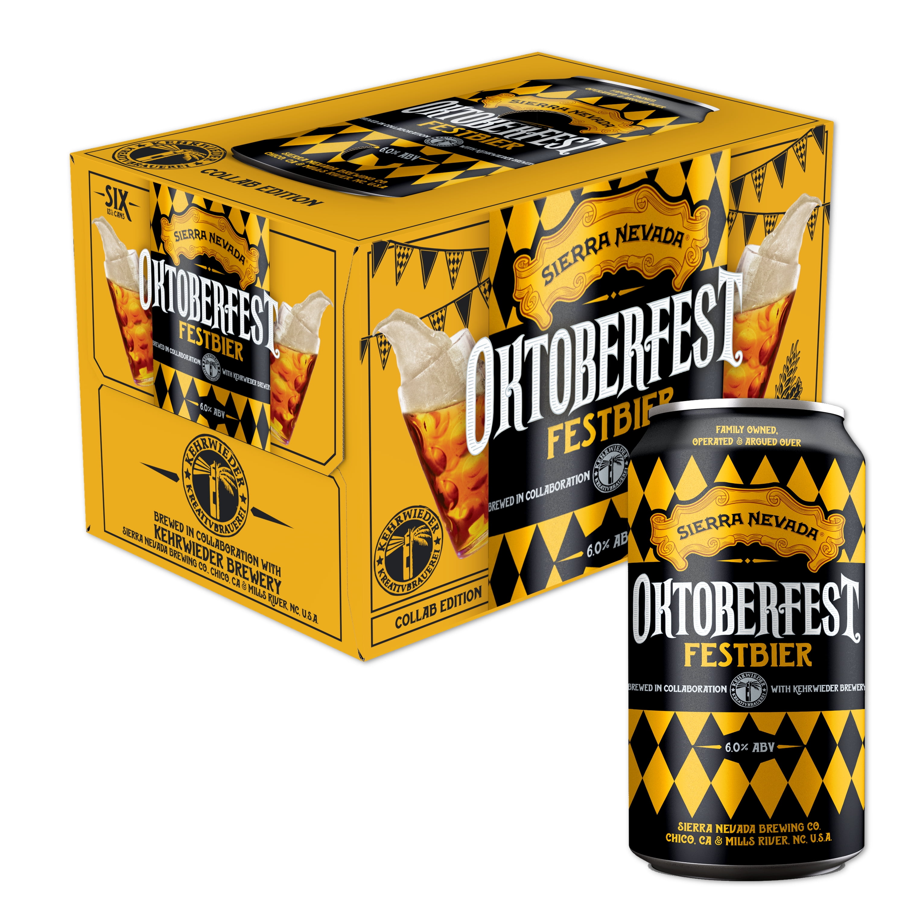 Sierra Nevada Oktoberfest Festbier Craft Beer, 6pack, 12 fl oz cans, 6% ...