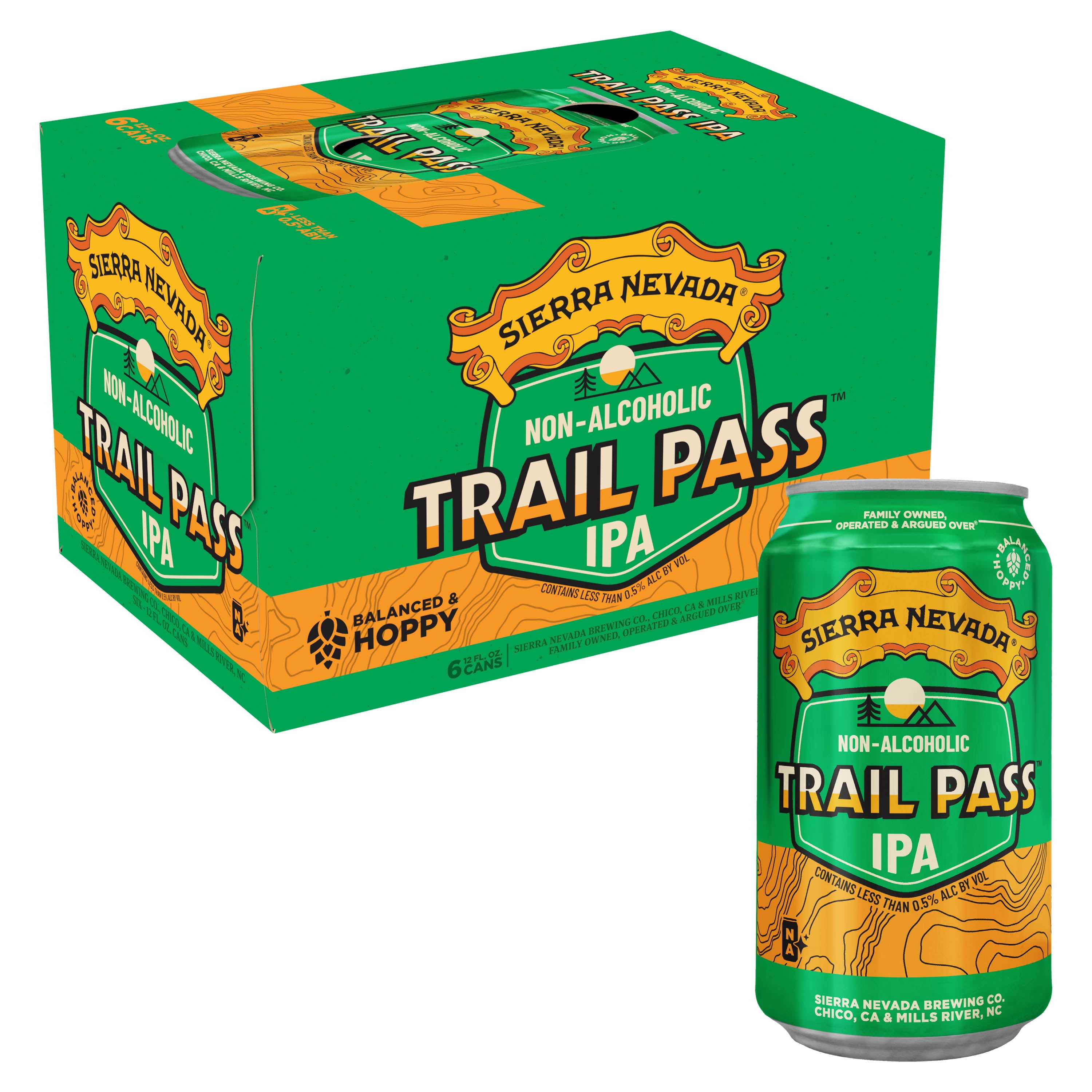 Sierra Nevada Trail Pass Non-Alcoholic IPA Craft Beer, Alcohol Free, 6 ...
