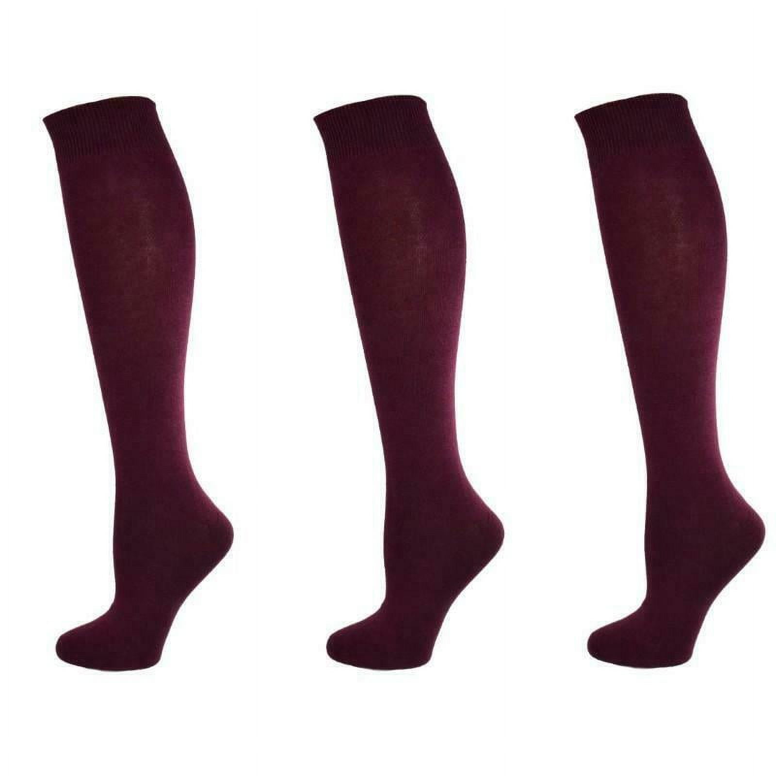 Sierra Socks Girl's School Uniform Knee High Cotton Socks, Long Dress ...