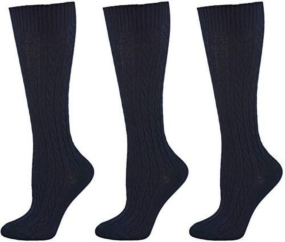 Sierra Socks Women's Cotton Knee High Socks, School Uniform Knee High ...