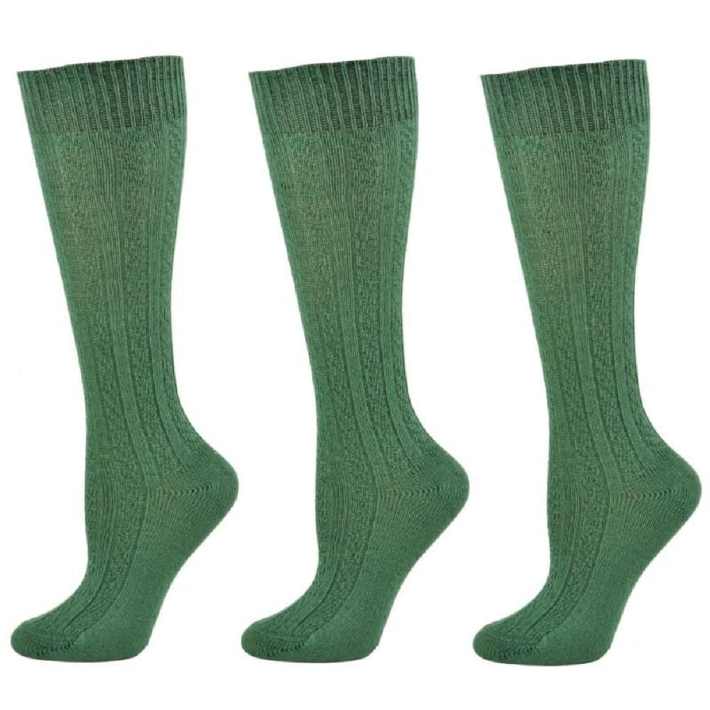 Sierra Socks Girls Cable Knit Cotton Knee High School Uniform Dress ...