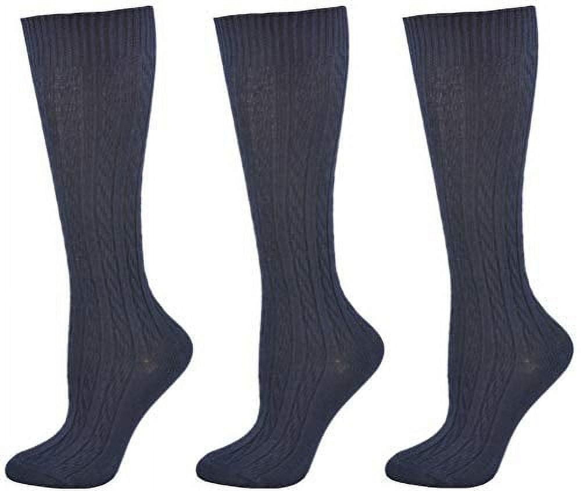 Sierra Socks Women's Cotton Cable Knit Knee High School Uniform Socks ...