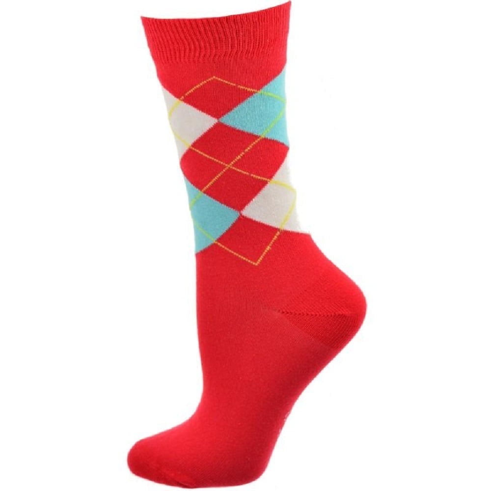 Sierra Socks Women's Cotton Socks Argyle Kneehigh Casual Crew Soft ...