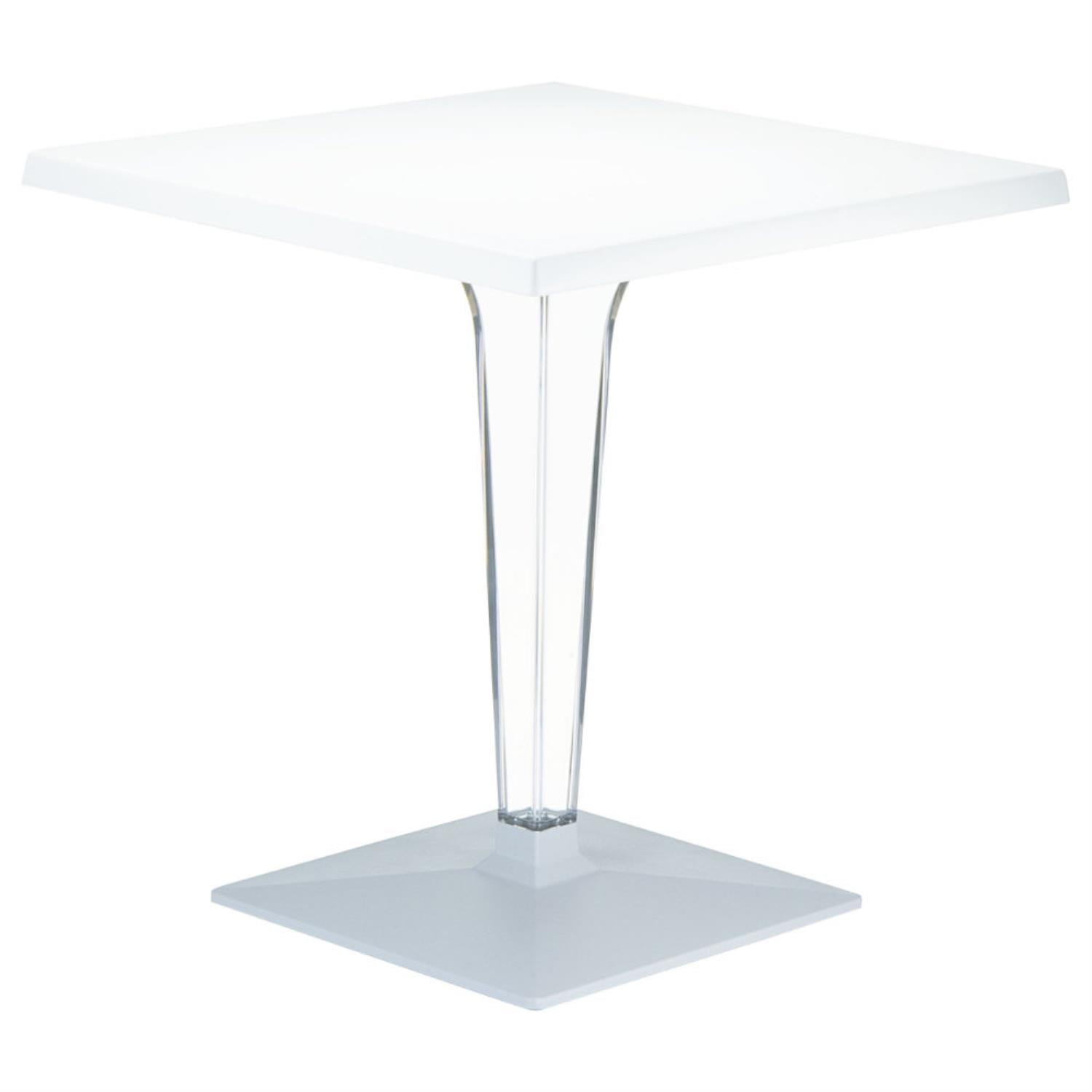 Siesta Ice Laminated Top Dining Table with Transparent Base 24 inch ...