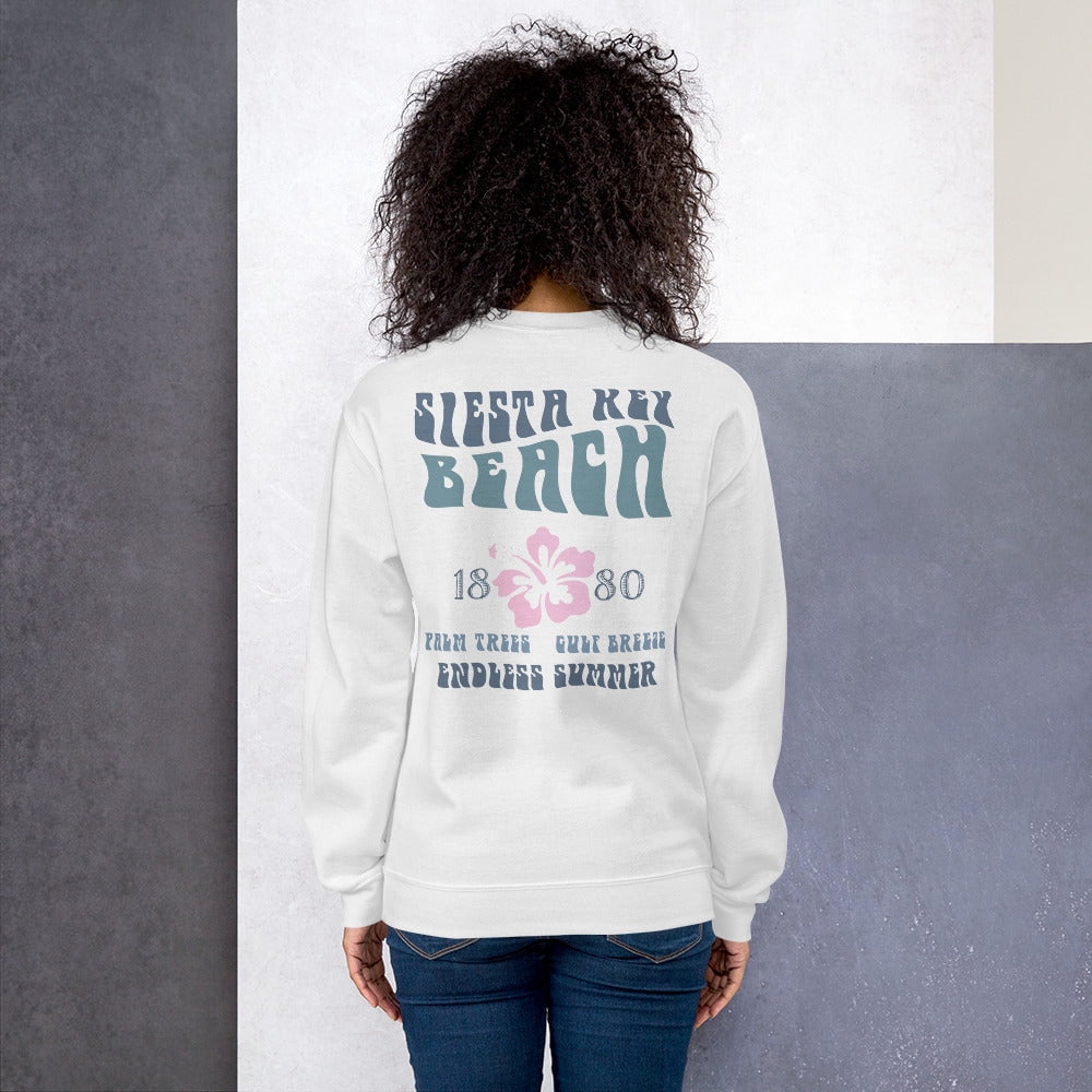 Siesta Key Back Print with Hibiscus Logo Sweatshirt Lights Unisex ...