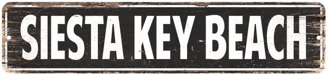Siesta Key Beach Vintage Look Metal Sign Chic Size: 4 x 16 Inch ...
