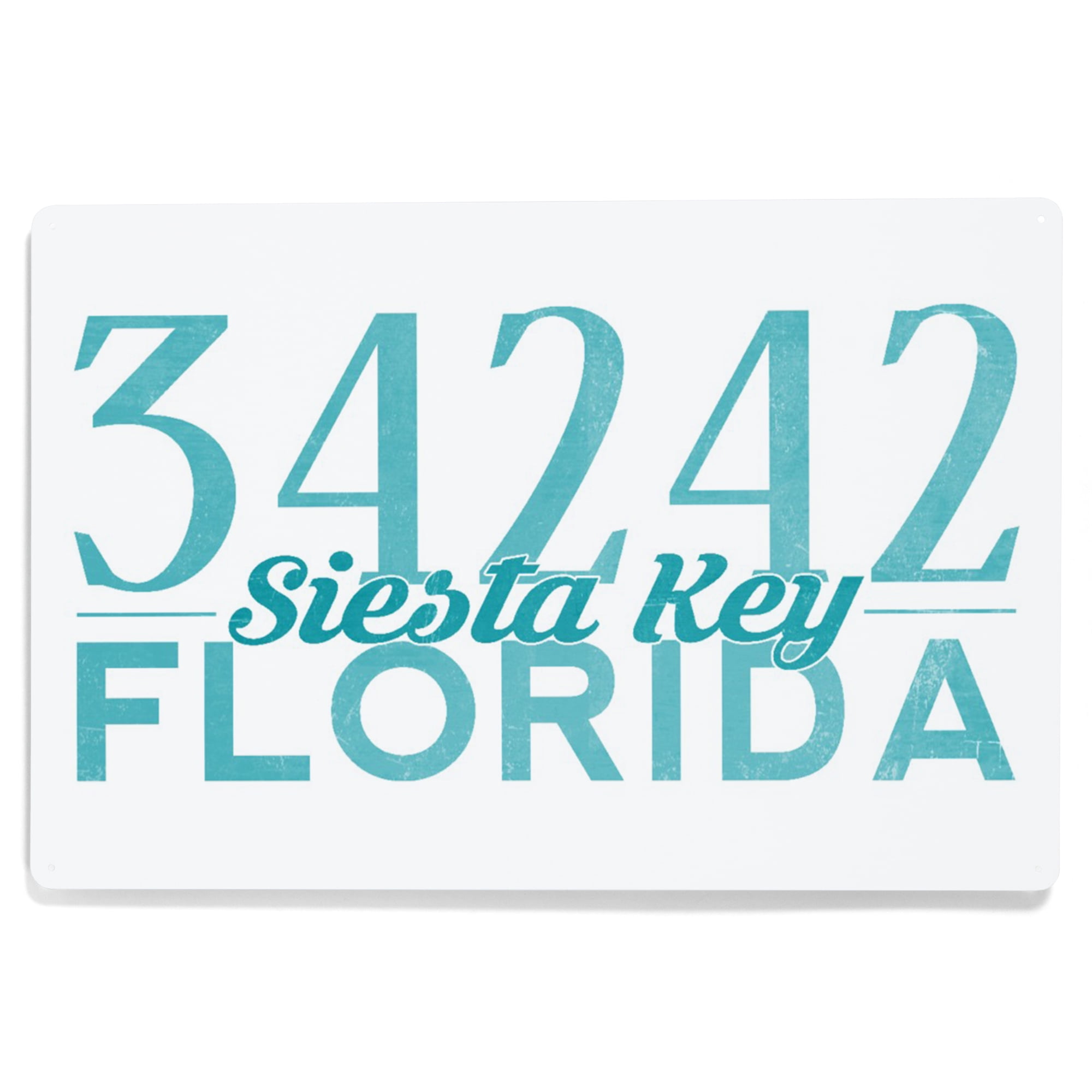 Siesta Key, Florida, Local Zip Code (12x18 Aluminum Art, Indoor Outdoor ...