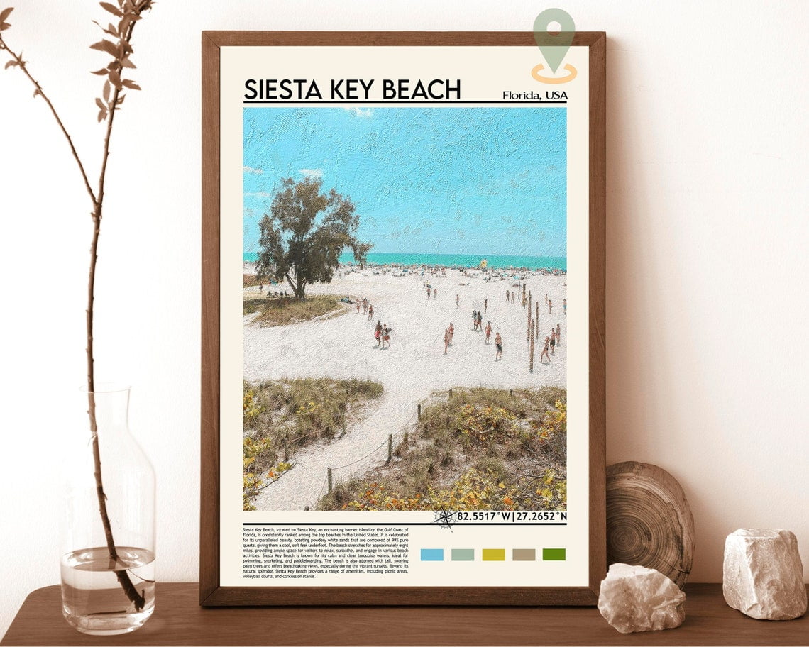 Siesta Key Print, Siesta Key Poster, Siesta Key Wall Art, Siesta Key ...