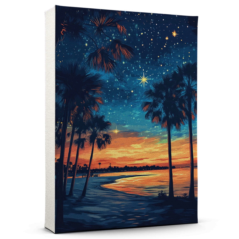 Siesta Key Travel Canvas Prints, Florida Starry Night Travel decor ...