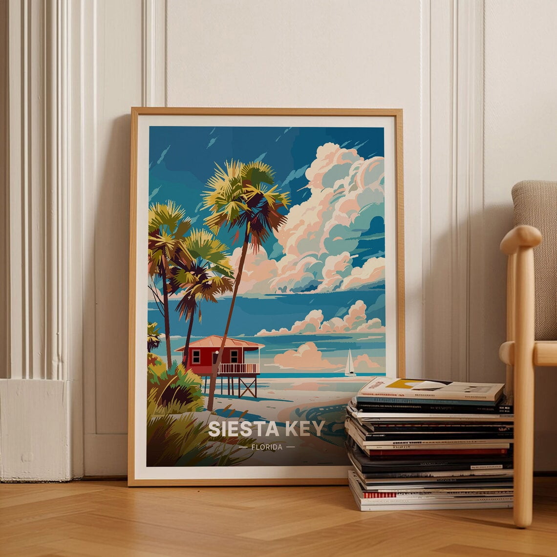 Siesta Key Travel Poster, Florida Beach Wall Art, Coastal Home Decor ...