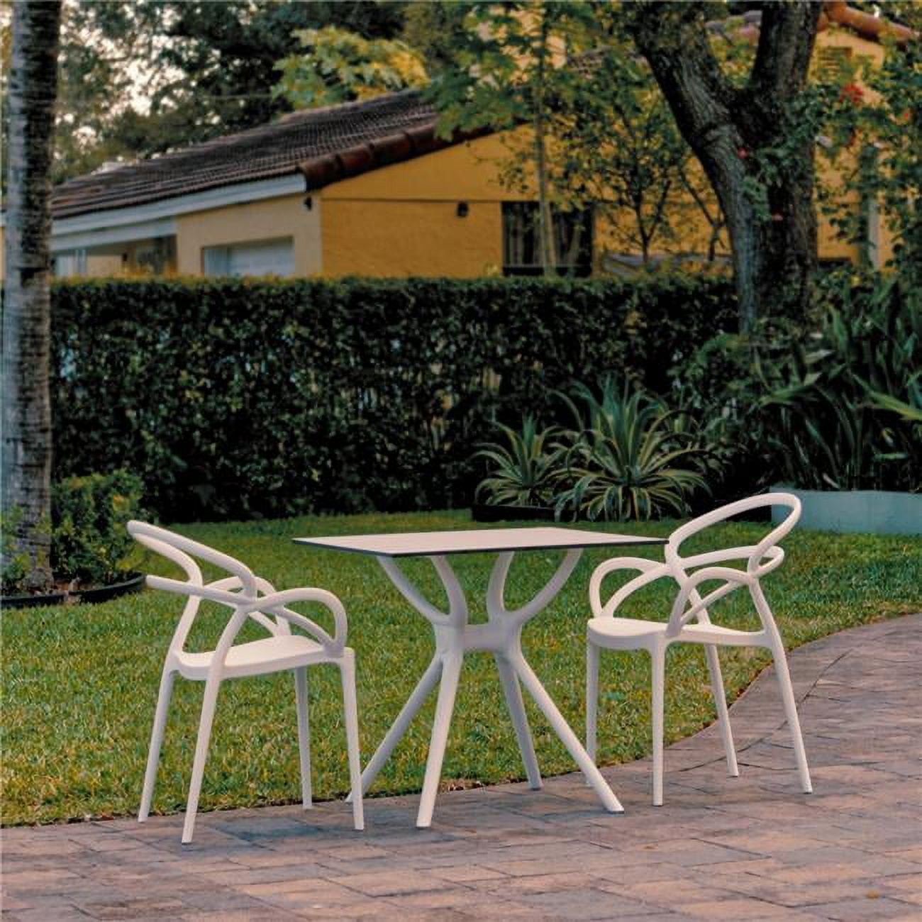 Siesta Mila Dining Set with 2 Arm Chairs White - Walmart.com