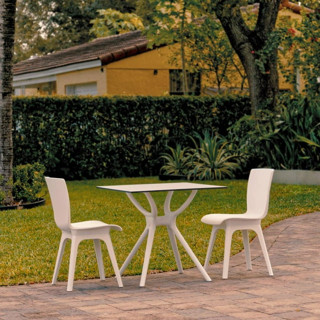 Compamia Mio Dining Set with 2 Chairs White - Walmart.com