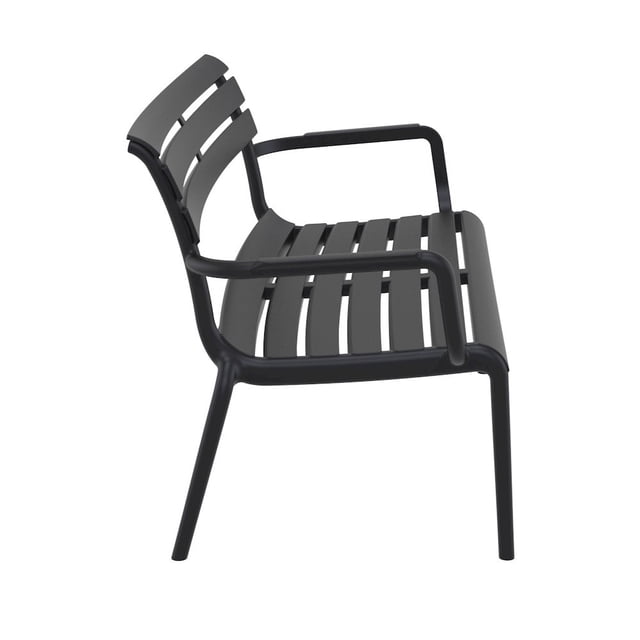 Compamia Paris Black Outdoor Bench - Restaurant Seating - Walmart ...